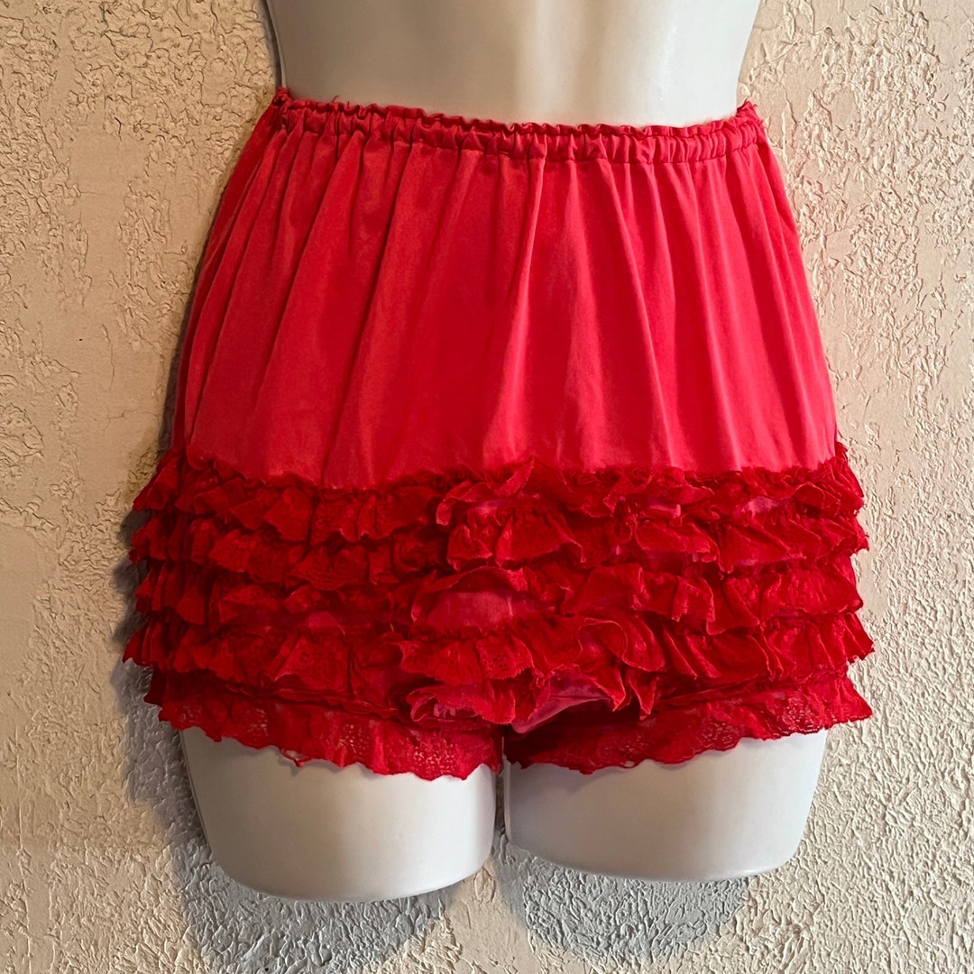 Vintage RED Ruffled Bloomer Panties - Etsy
