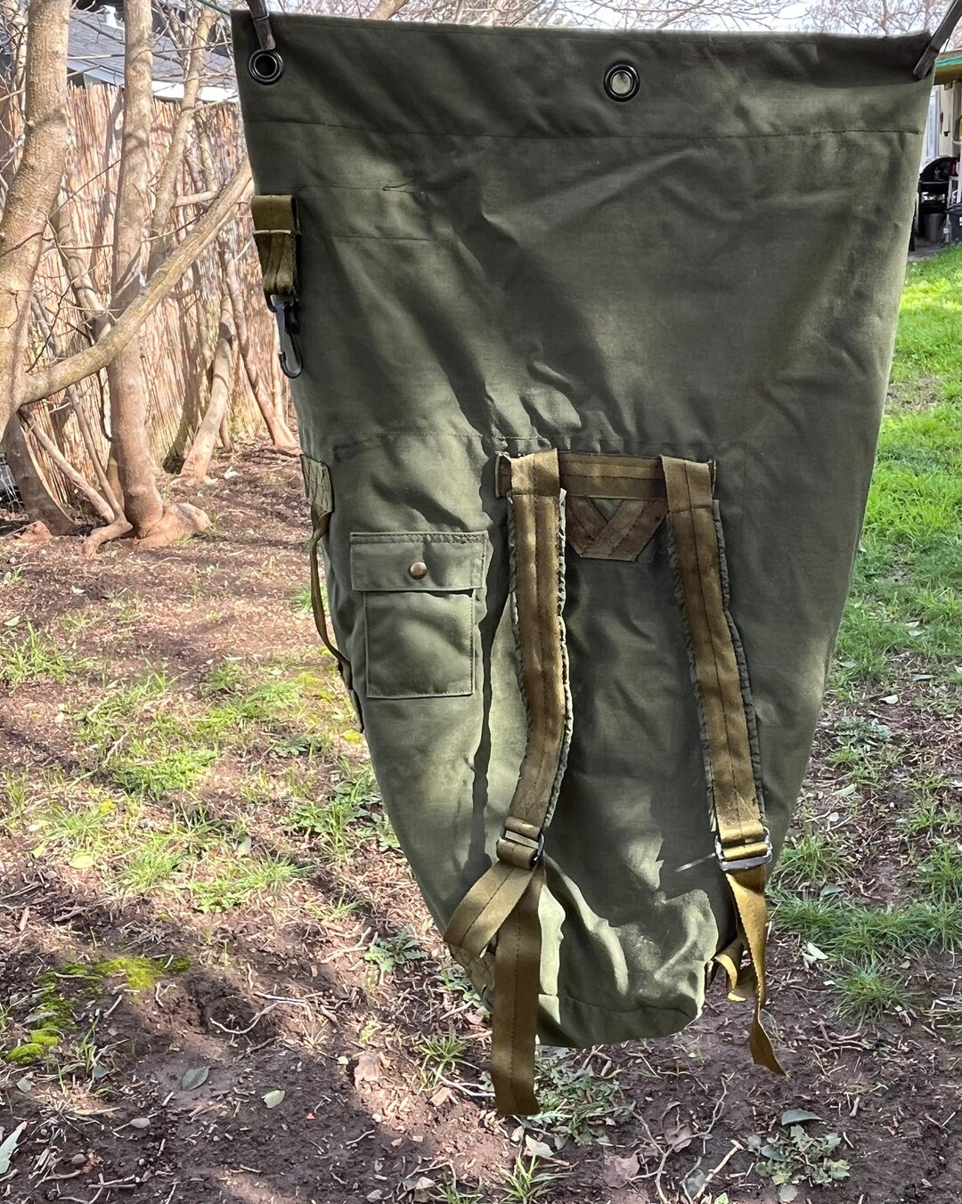 Vintage US Military Issue Green Backpack Duffle Bag - Etsy