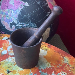Antique Cast Iron Mortar & Pestle . Gold Mining, 1/2 Pt - Etsy