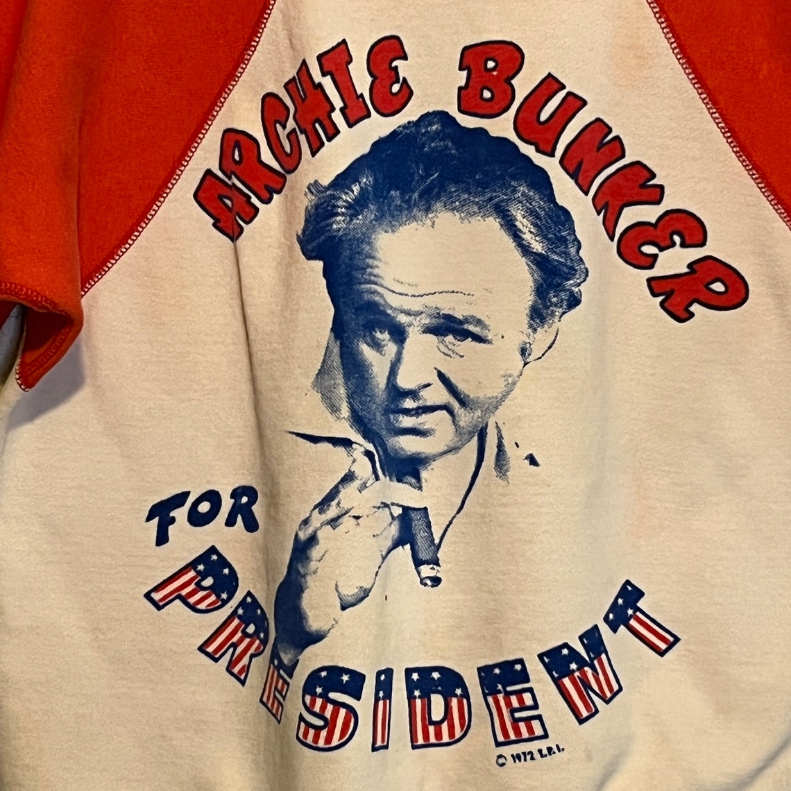 Vintage 1970s Archie Bunker for President Graphic Sweatshirt . All in ...