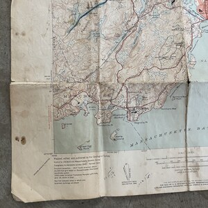 Vintage 1949 Geological Survey Map ~ Massachusetts W. Handwritten ...