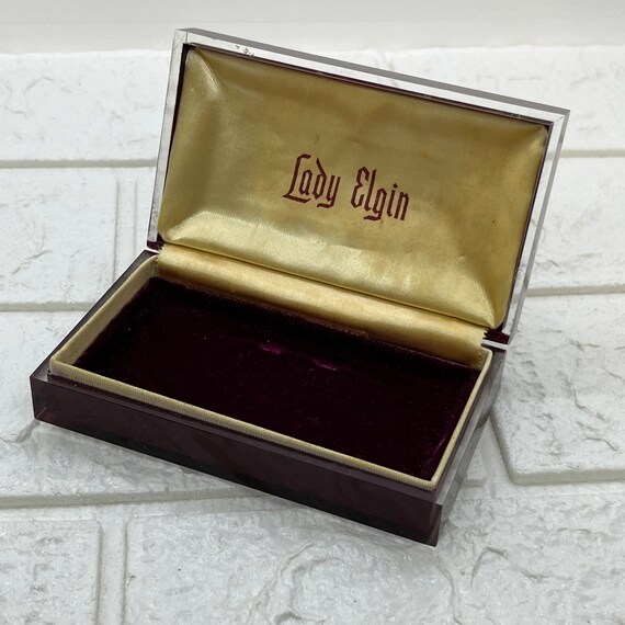 Vintage Lady Elgin Presentation Box, Watch Box, Red A… - Gem