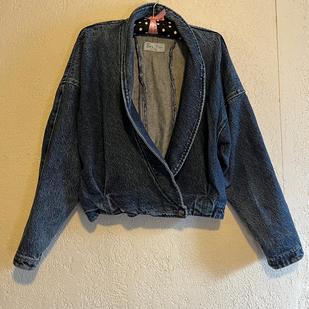 Vintage 80s High Waist Denim Jacket, Jean Jacket by Paris Blues, M - Etsy