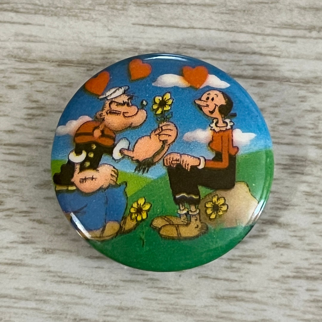 Vintage Lisa Frank Popeye & Olive Oyl 1 Pin Button . King Features ...