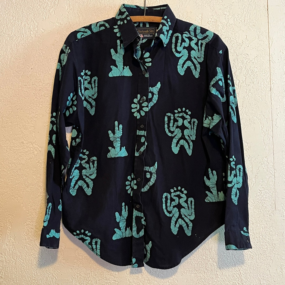 Vintage 90s Panhandle Slim Southwestern Print Blouse Shirt . M - Etsy