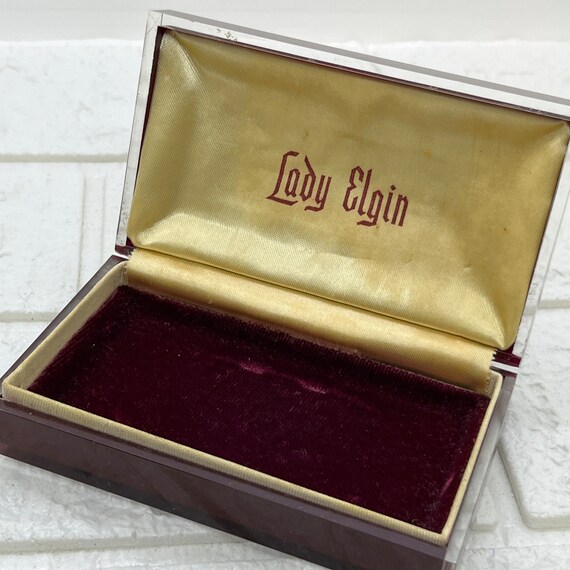 Vintage Lady Elgin Presentation Box, Watch Box, Red A… - Gem