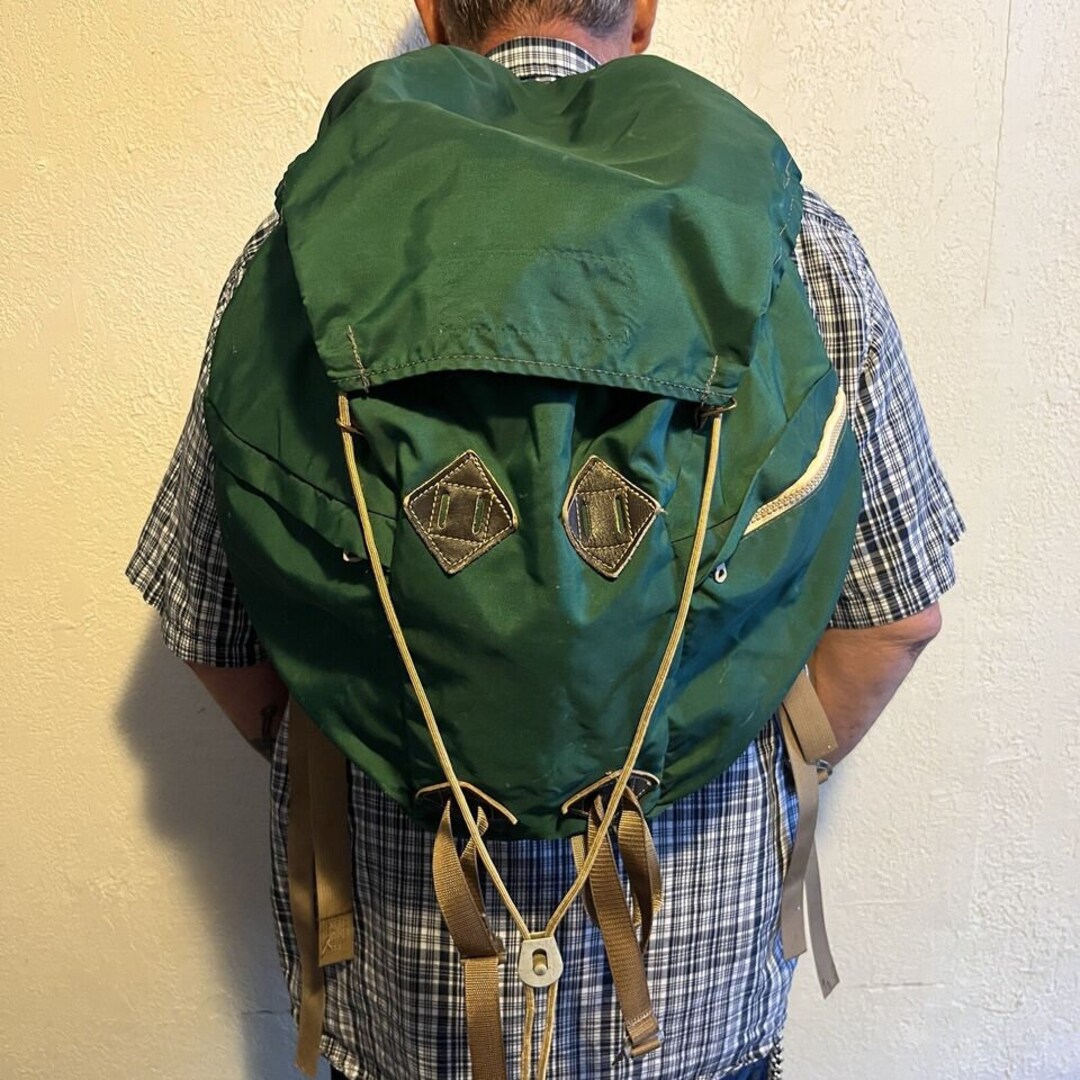 Vintage Swedish Sweden Green Nylon Backpack . 70s/80s Camping Hiking ...