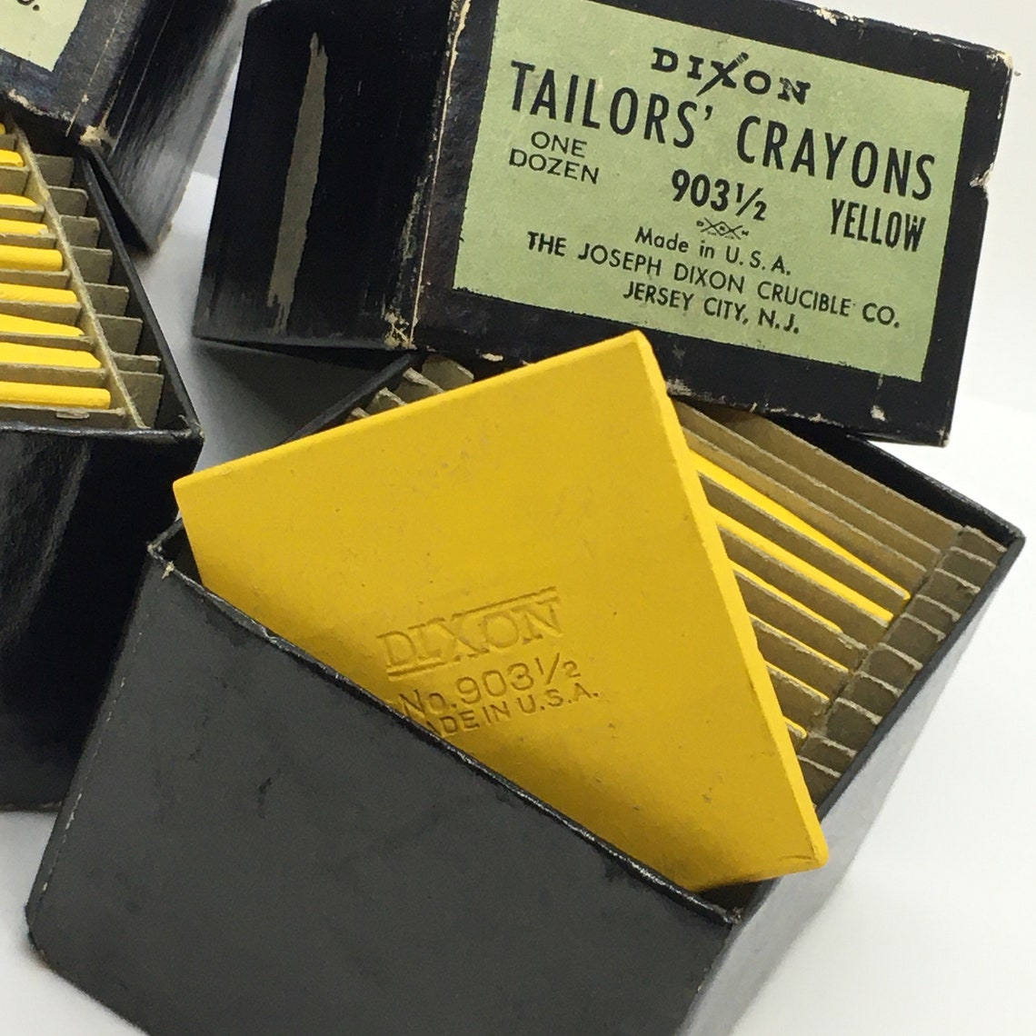 2 Dozen Dixon Tailors' Crayons . Vintage Boxed Yellow | Etsy