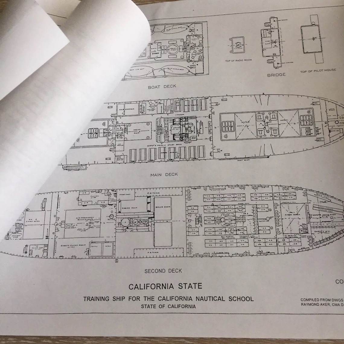 USS California State Ship Art/blueprints/plans Vintage | Etsy