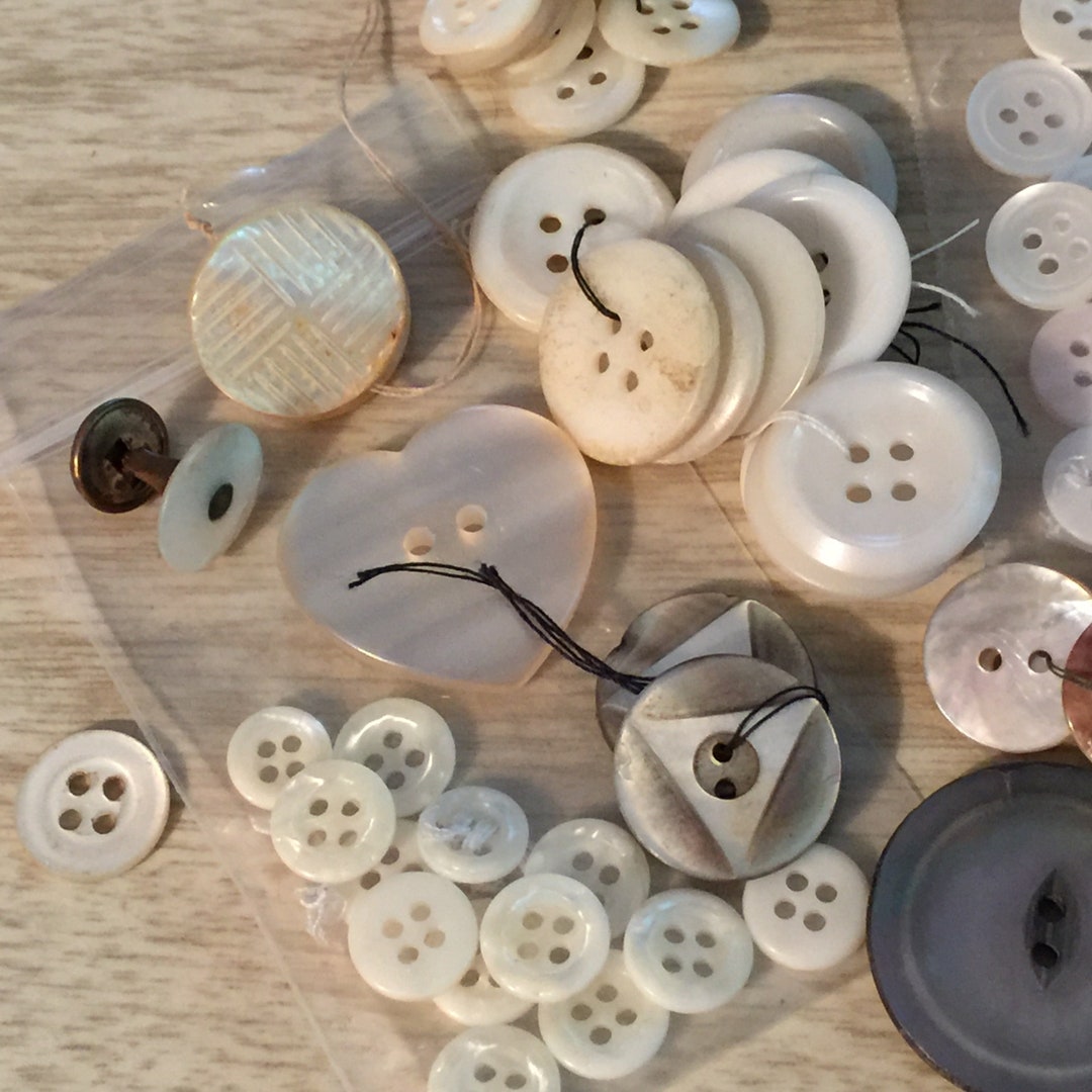 50 Vintage Mother of Pearl, Abalone Shell Buttons - Etsy