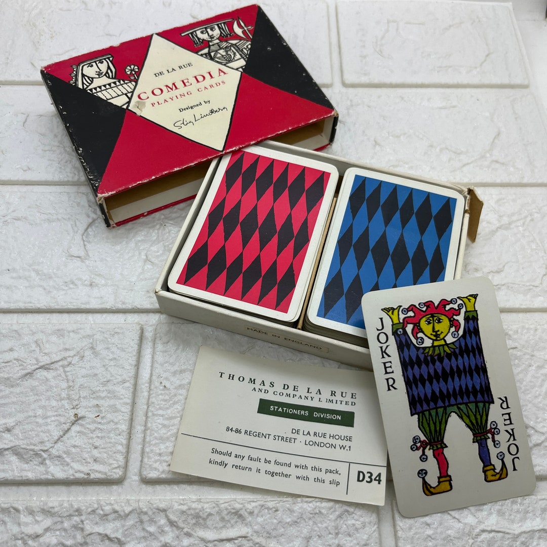 Vintage Comedia Playing Cards Thomas De La Rue Designed by Stig ...