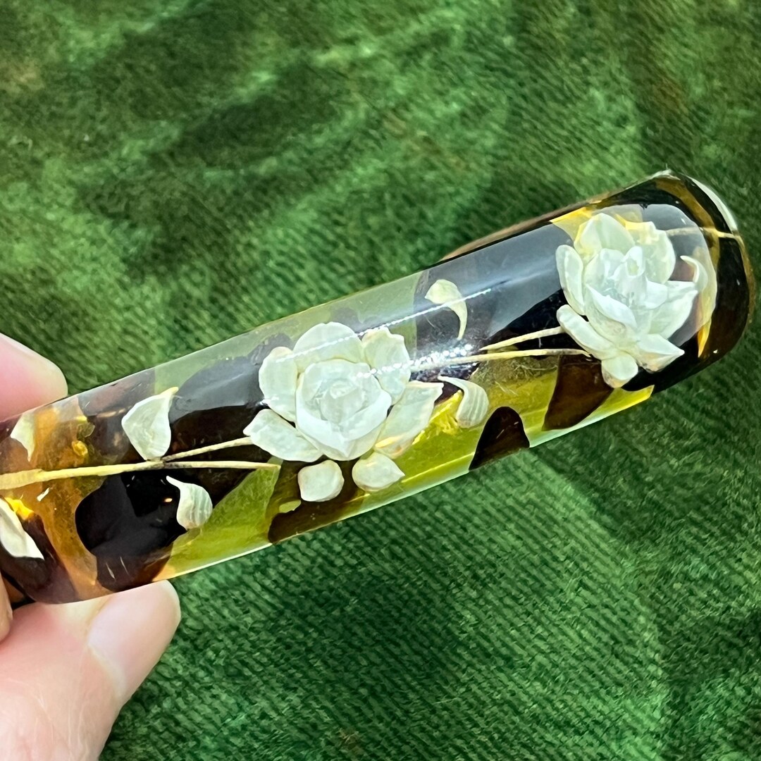 Vintage Reverse Carved Lucite Cuff Bracelet in Faux Tortoise Shell - Etsy