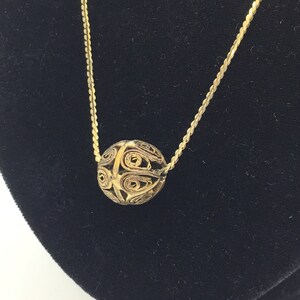 Vintage Filigree Ball Pendant Chain Necklace - Etsy