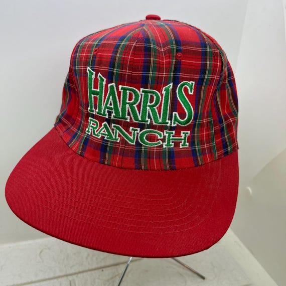 Vintage Harris Ranch Embroidered Red Plaid Hat / Cap … - Gem