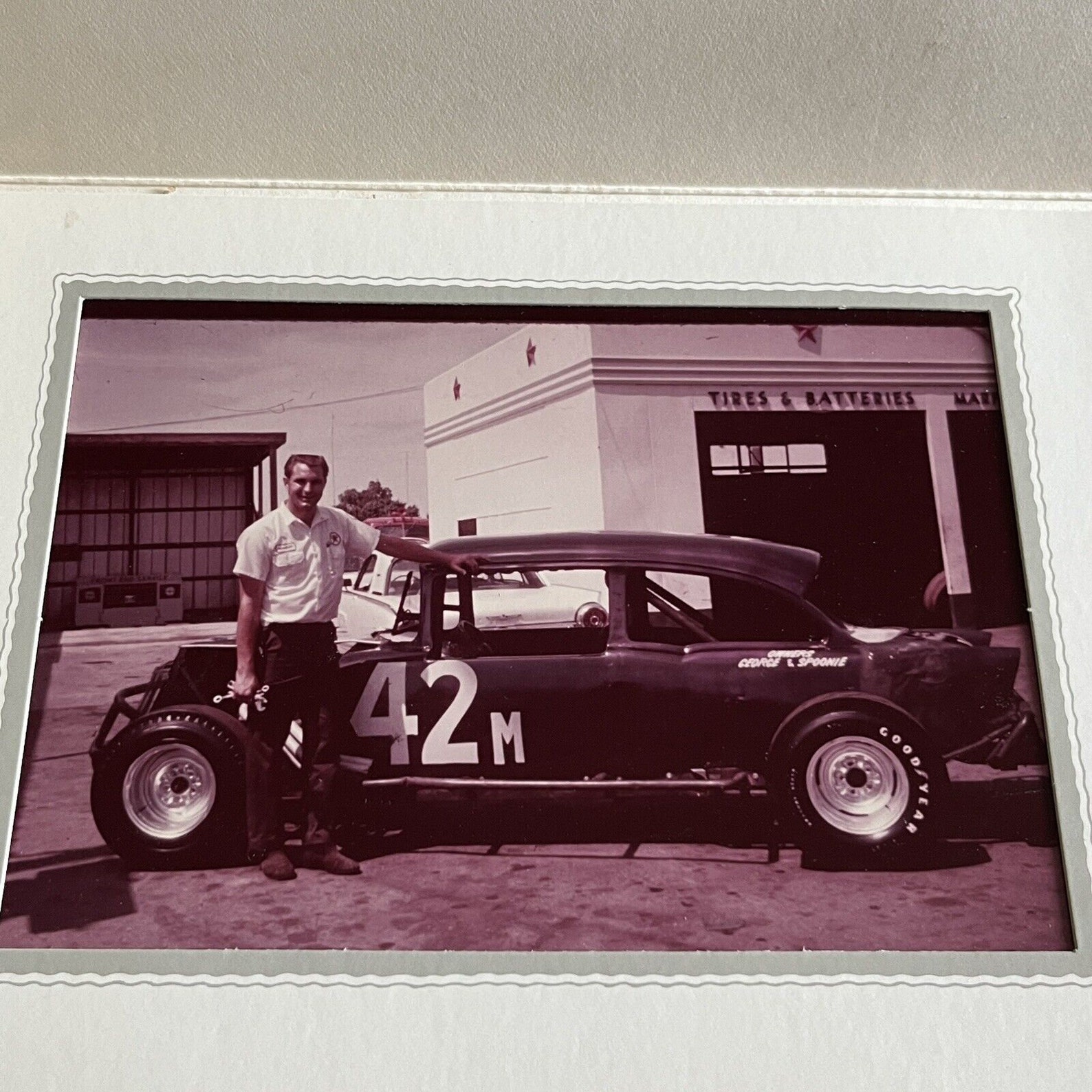 2 Vintage Car Photos ~ Texaco Gas Station Mechanic Working on ...