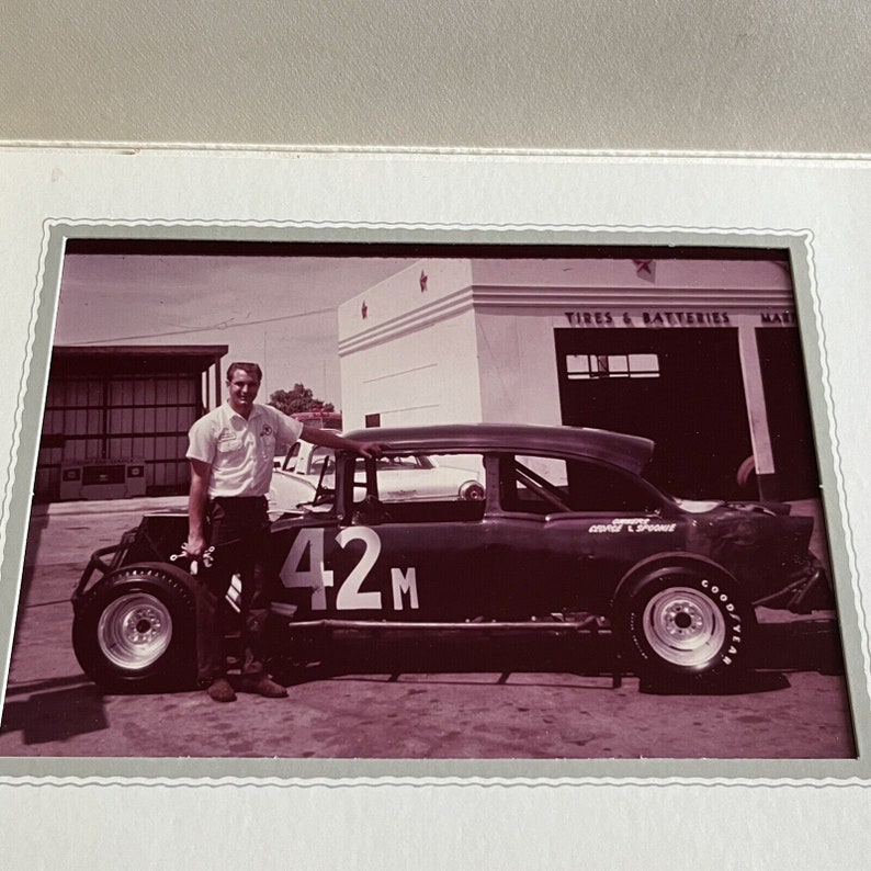 2 Vintage Car Photos ~ Texaco Gas Station Mechanic Working on ...