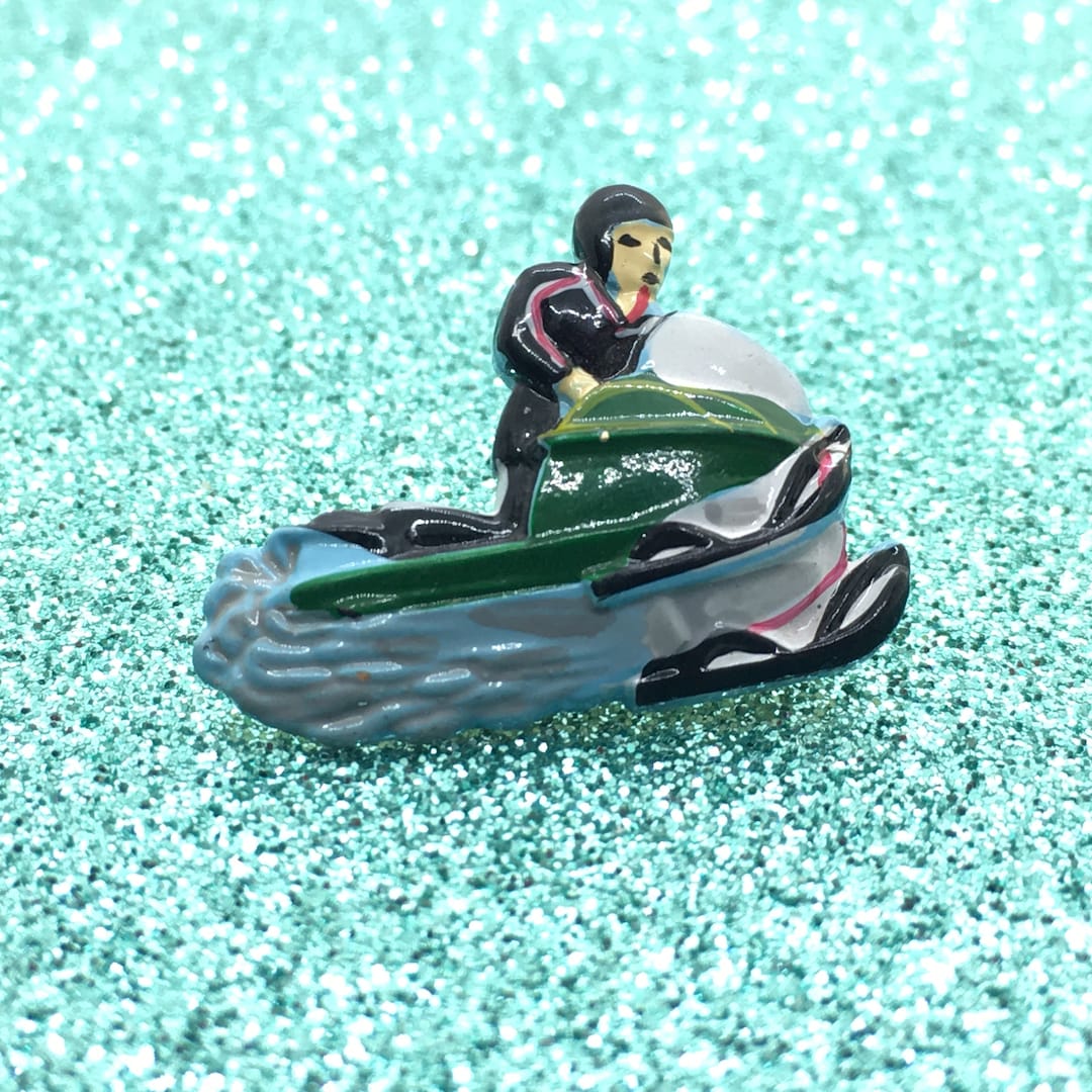 Vintage Snowmobile Winter Enamel Pin - Etsy