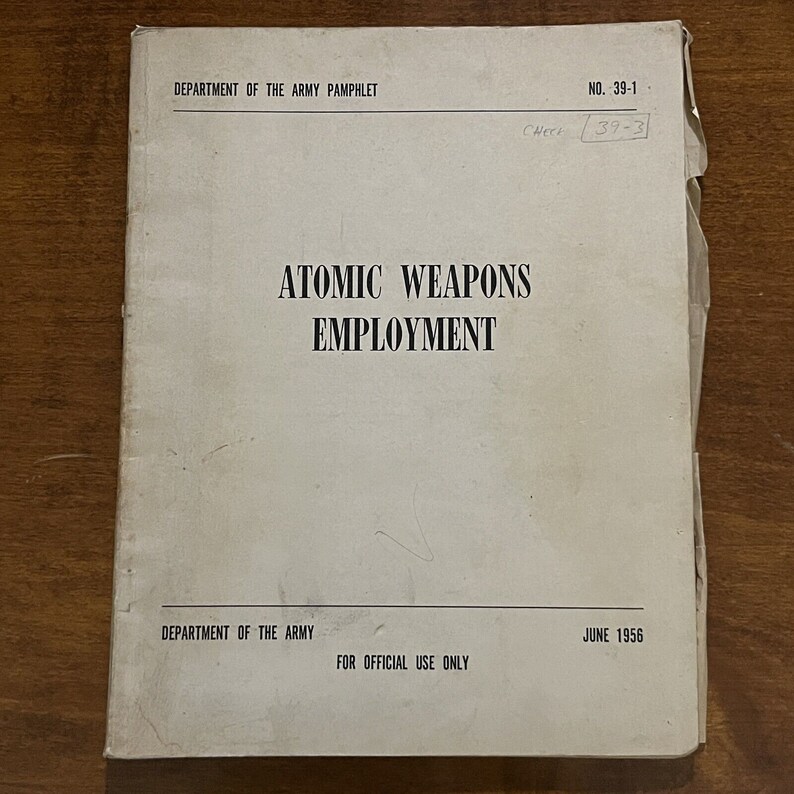 Original 1950s Army Howitzer Manual & Atomic Weapons Pamphlet - Etsy