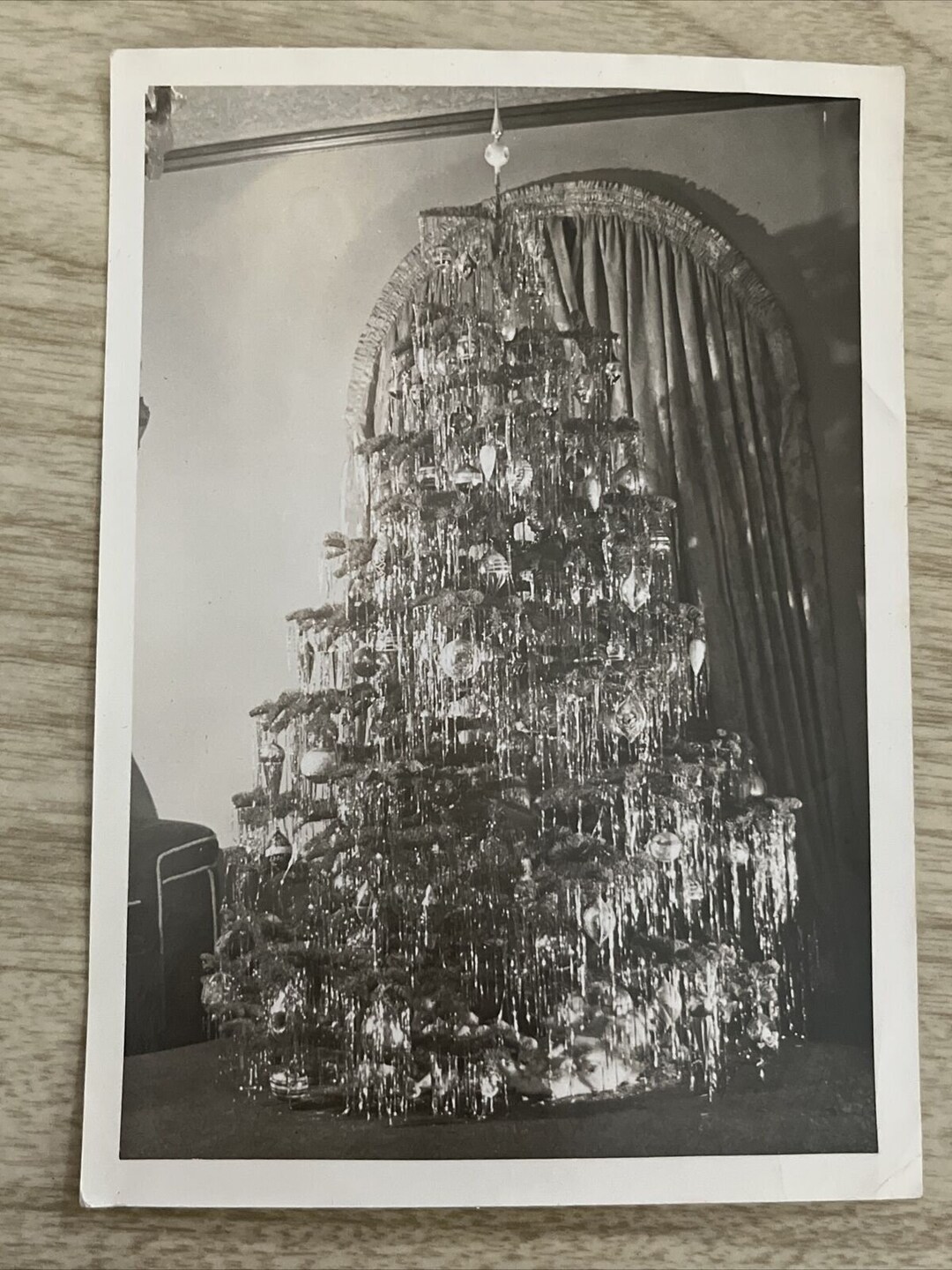 Vintage 1930s/1940s Christmas Tree W Ornaments & Tinsel Real - Etsy