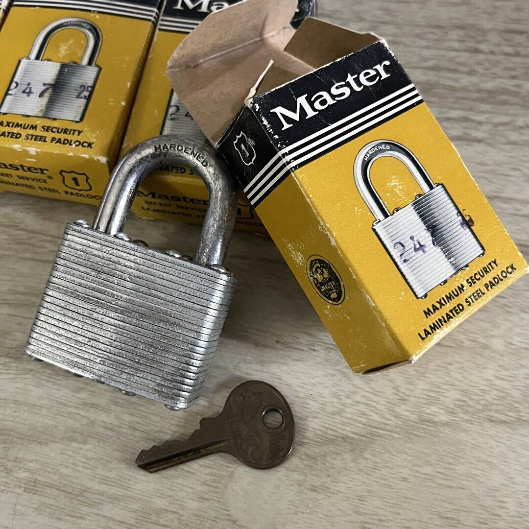 4 Vintage Master Lock Padlock No. 1 Secret Service Locks W/ Lion Keys ...
