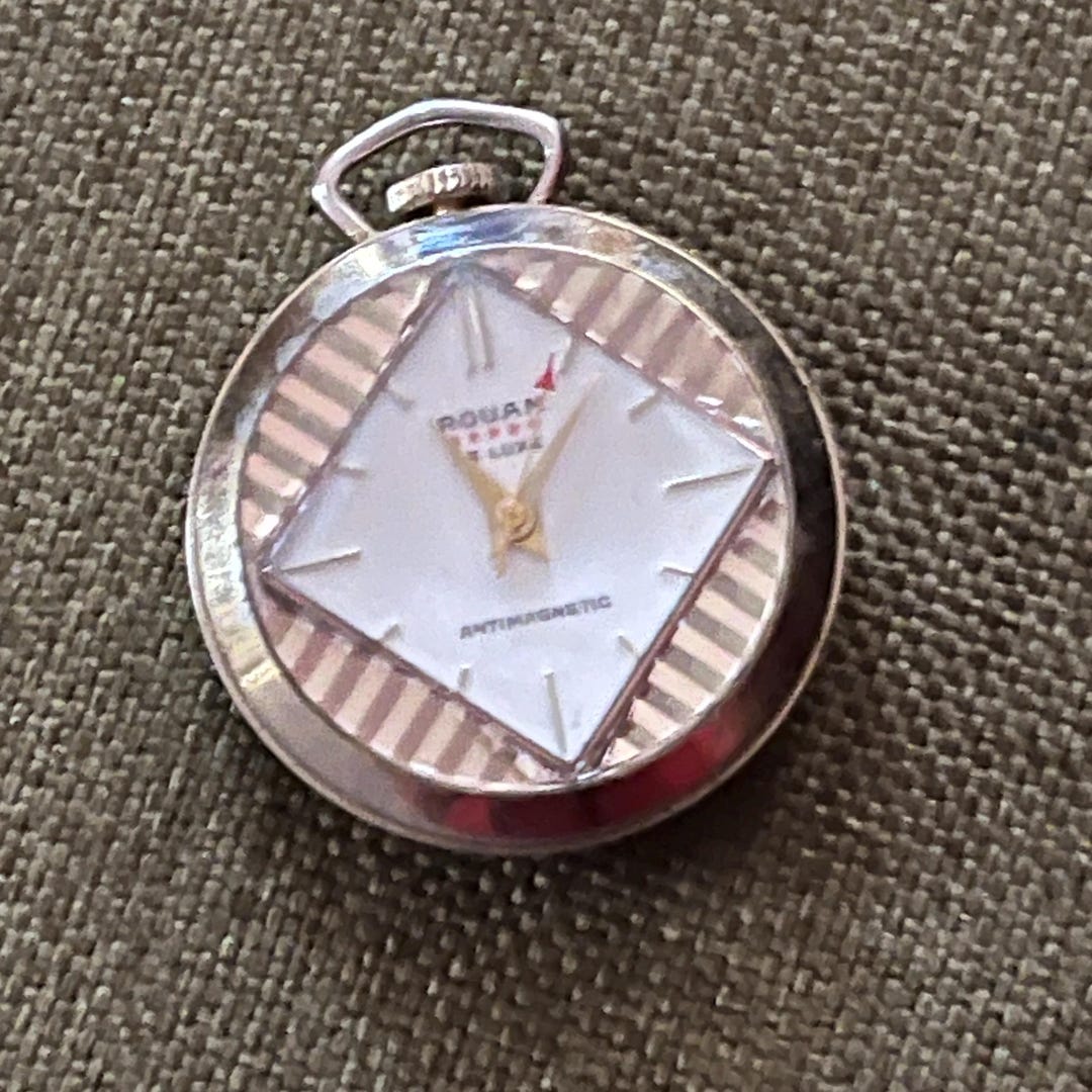 Vintage Rouan Deluxe Mini Pocket Watch Pendant Antimagnetic . Running ...