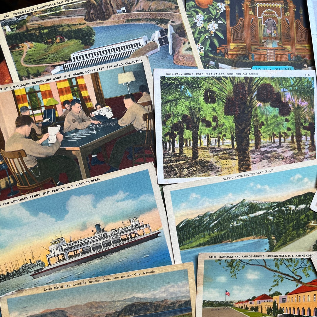 21 Unused Vintage California, Oregon & Nevada Souvenir Postcards, Most ...