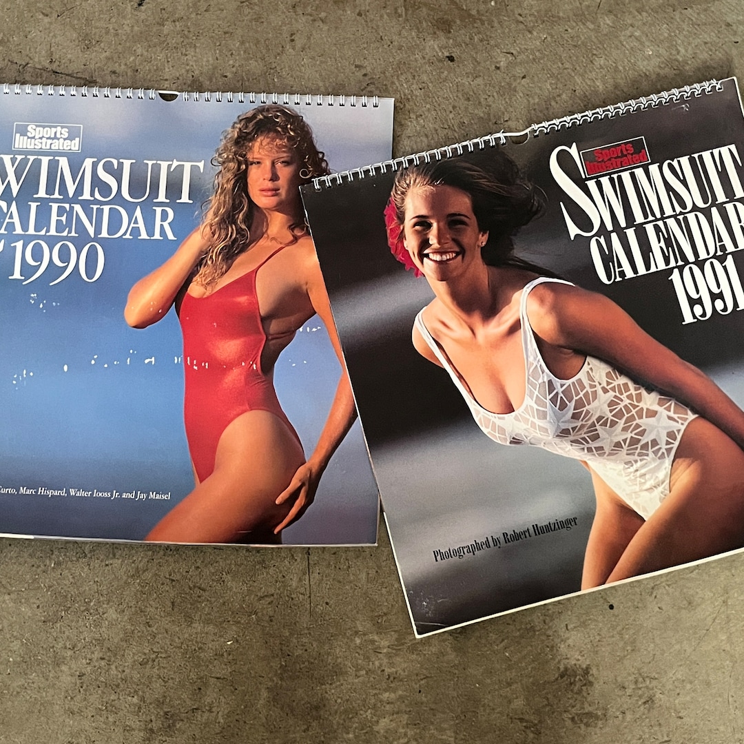 1990 & 1991 Vintage Sports Illustrated Swimsuit Calendars . Kathy Ireland, Rachel Hunter - Etsy