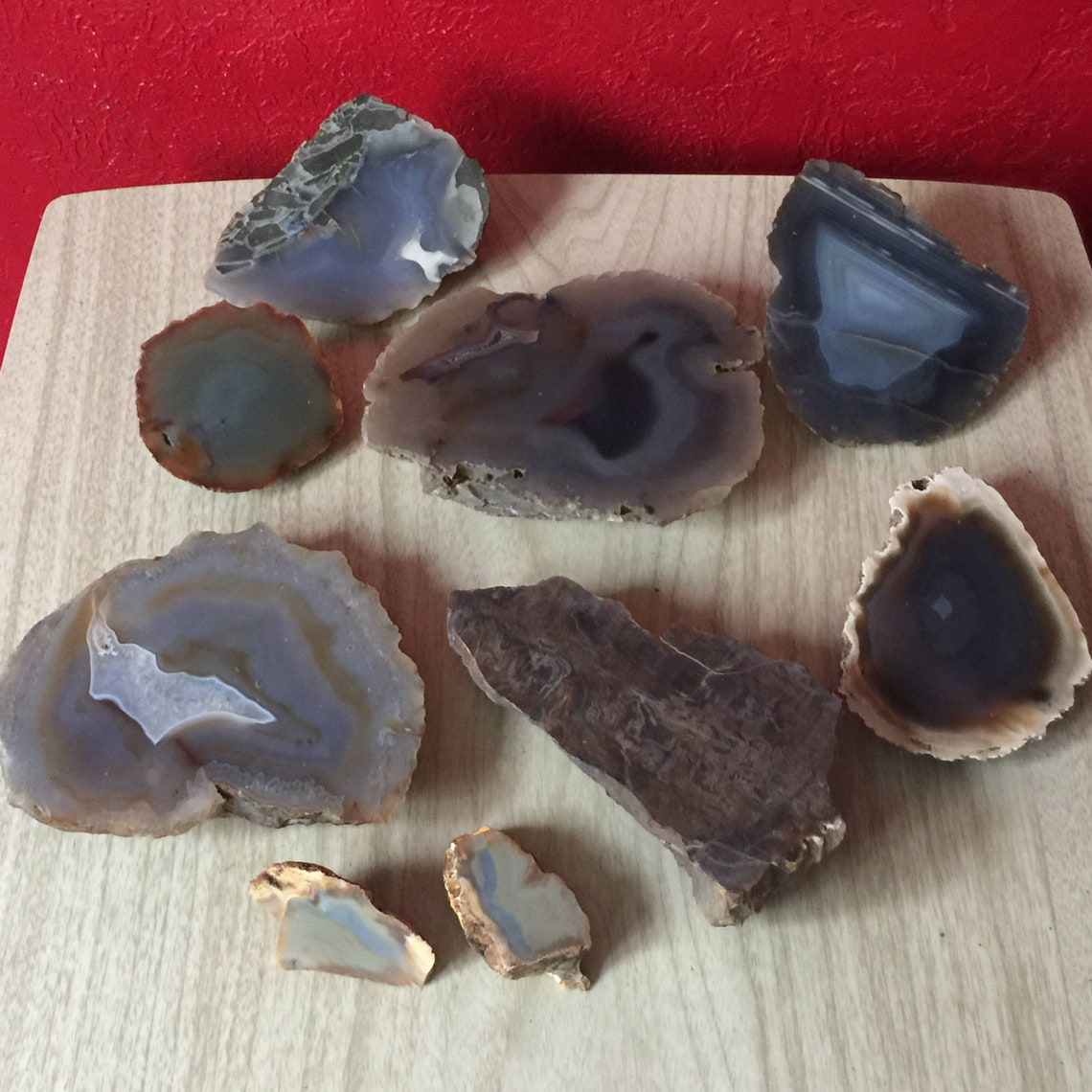 9 Cut Geode Agate Slabs & Pieces ~ Lapidary, Rock ~ Over 8lb Lot - Etsy