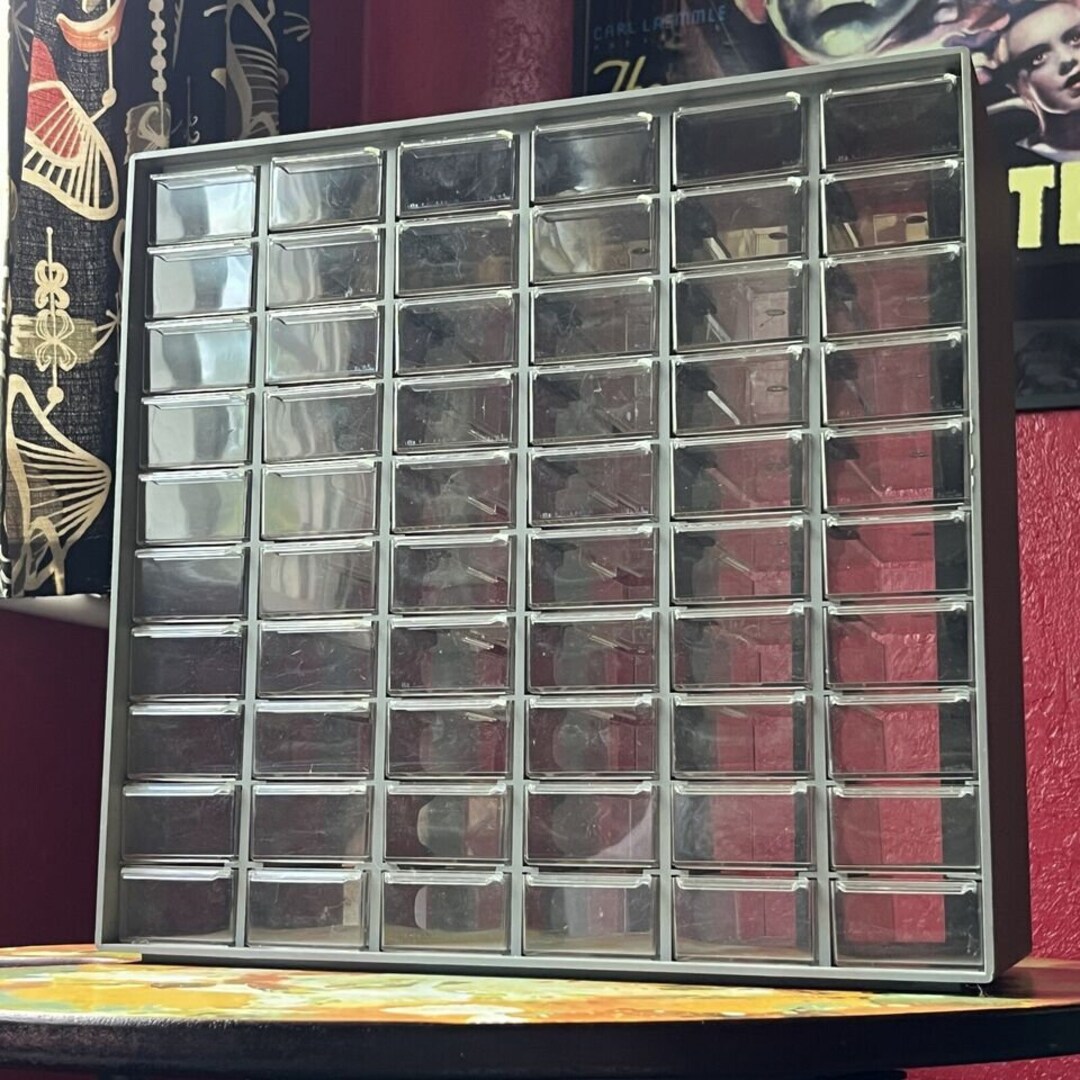 Vintage 60 Drawer Storage Cabinet Organizer Tabletop or Wall Akro-mills ...