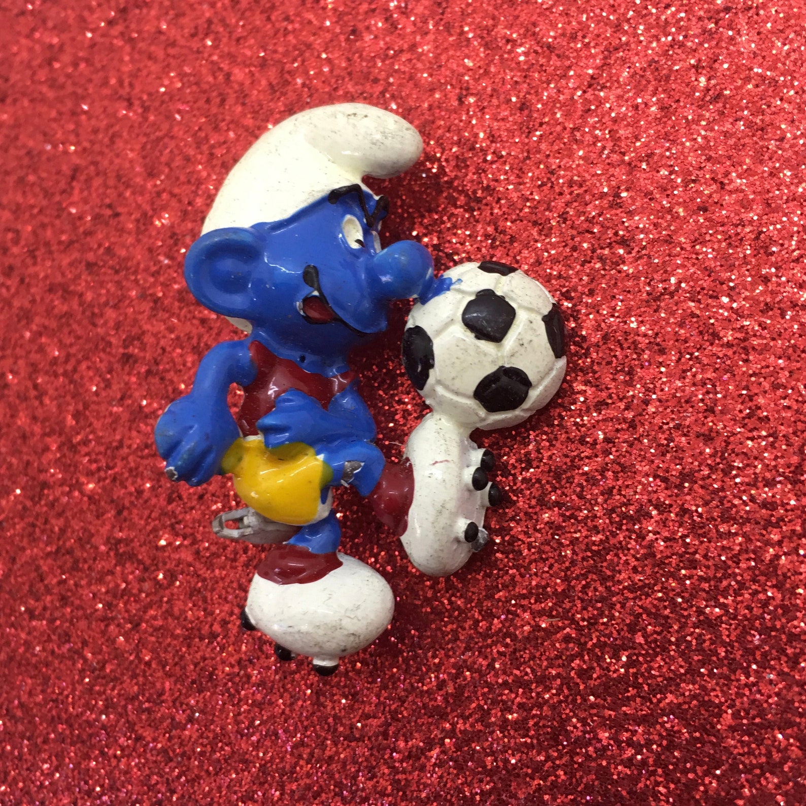 The Smurfs Vintage 1980s Metal Sporty Smurf Pin Peyo SEPP | Etsy