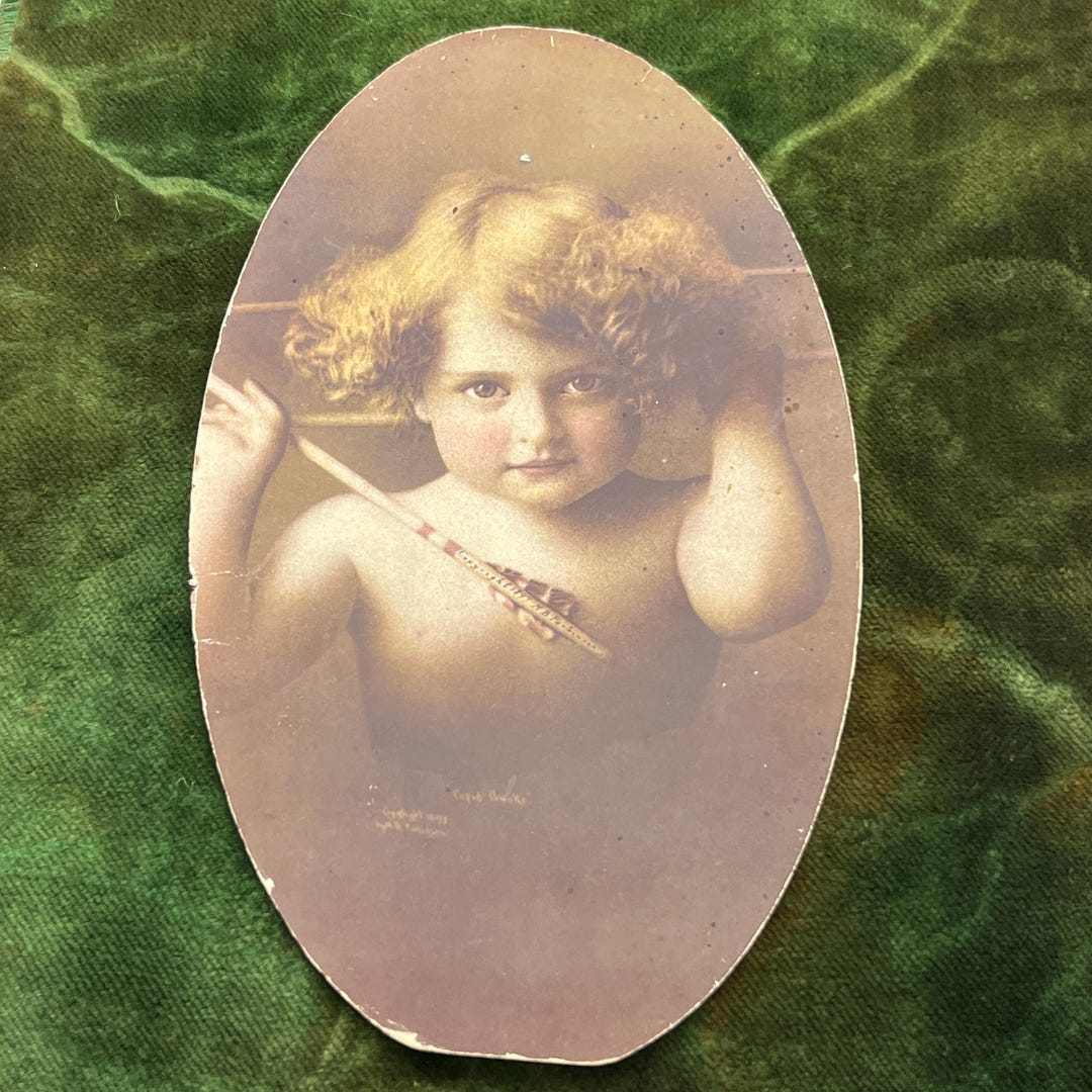 Antique Taber Prang Art Co. ~cupid Awake~ Tinted Sepia Litho Print No ...