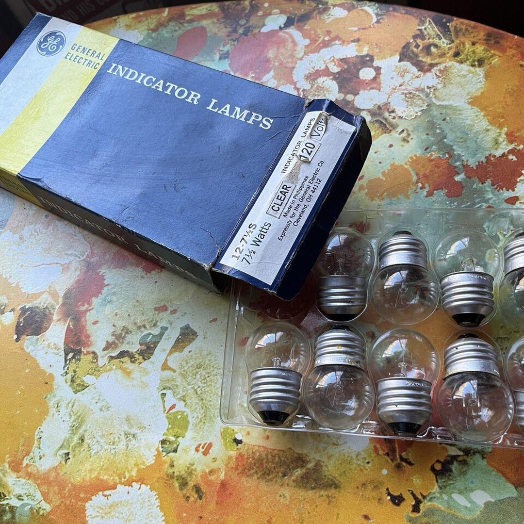 11 GE Indicator Lamps General Electric 7 1/2 Watt Vintage Light Bulbs ...