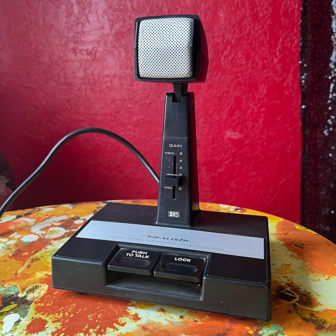 Vintage Realistic Amplified Base Station Microphone . 21-1173, Radio ...