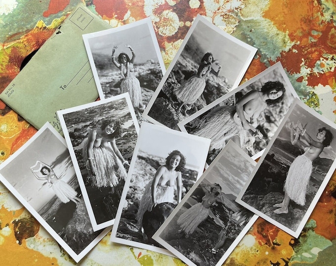 Wwii Era Hawaiian Topless Hula Dancer ~ 8 Vintage Photographs ~ Fritz Kraft 1940s Etsy