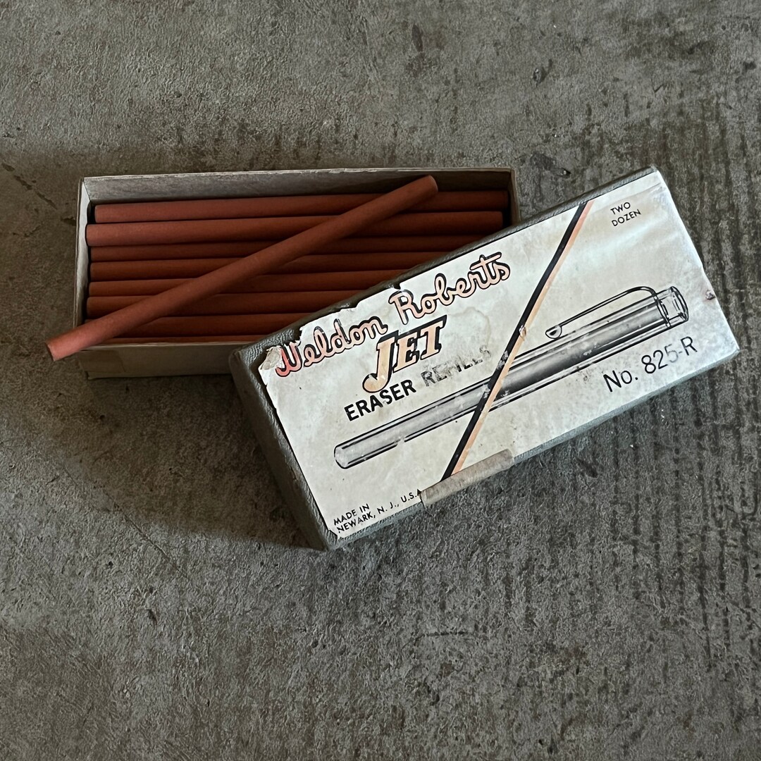 Vintage Erasers 15 Boxed Weldon Roberts Jet Erasers Refills No 825 R - Etsy