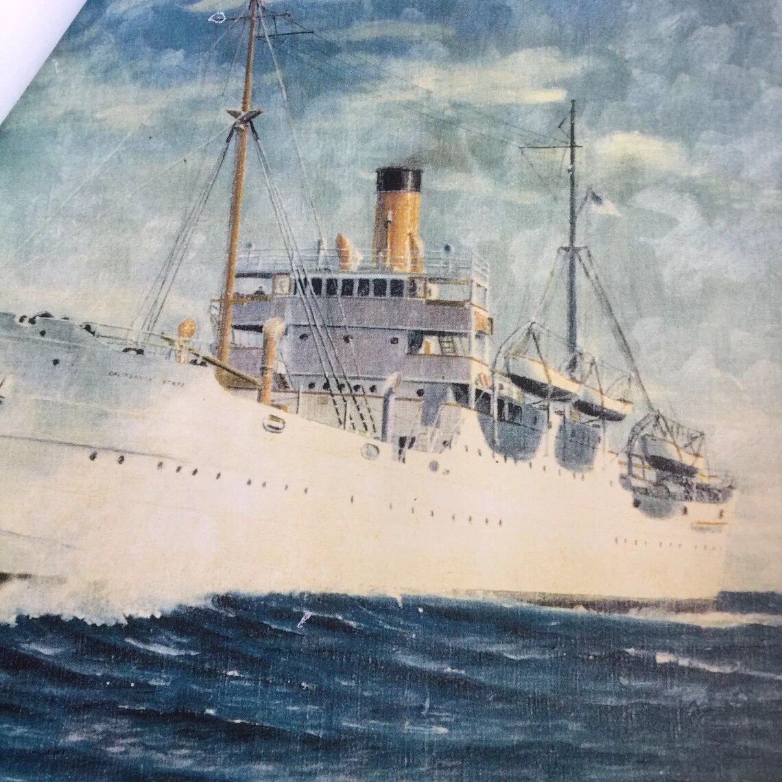 USS California State Ship Art/blueprints/plans, Vintage Training Ship ...