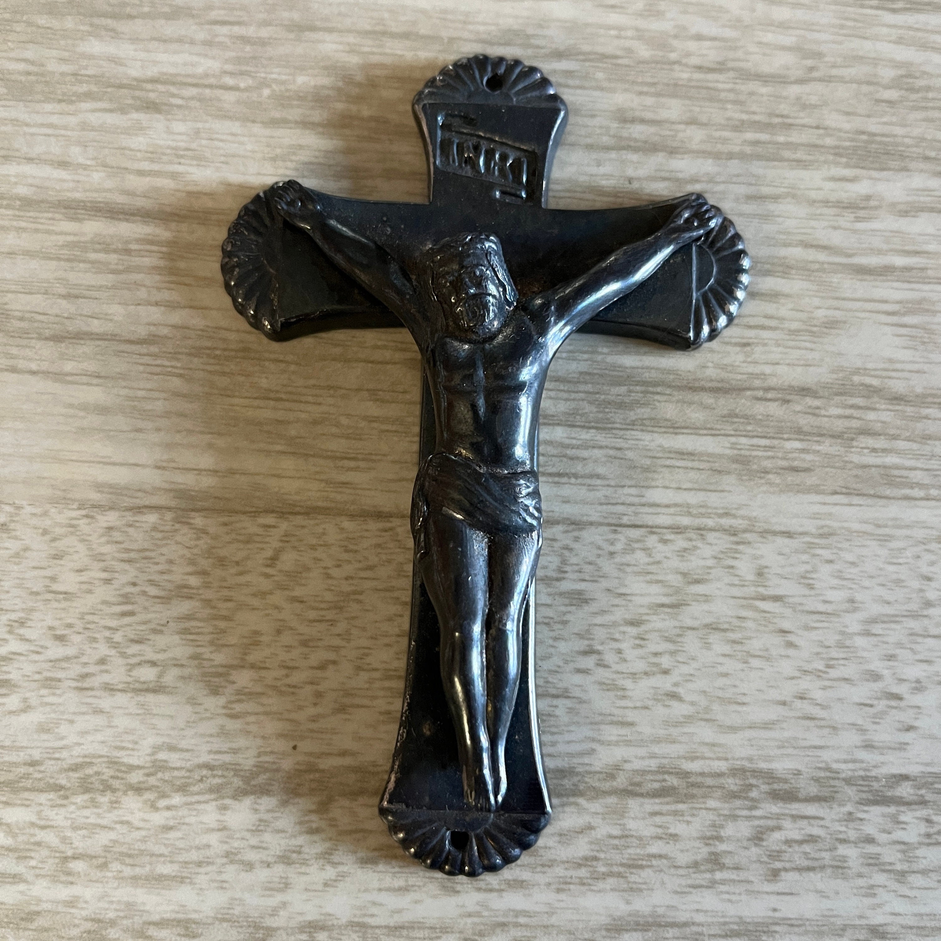 Vintage 1940s Cast Metal Casket Crucifix / Wall Hanging by Elgin, 1944 ...