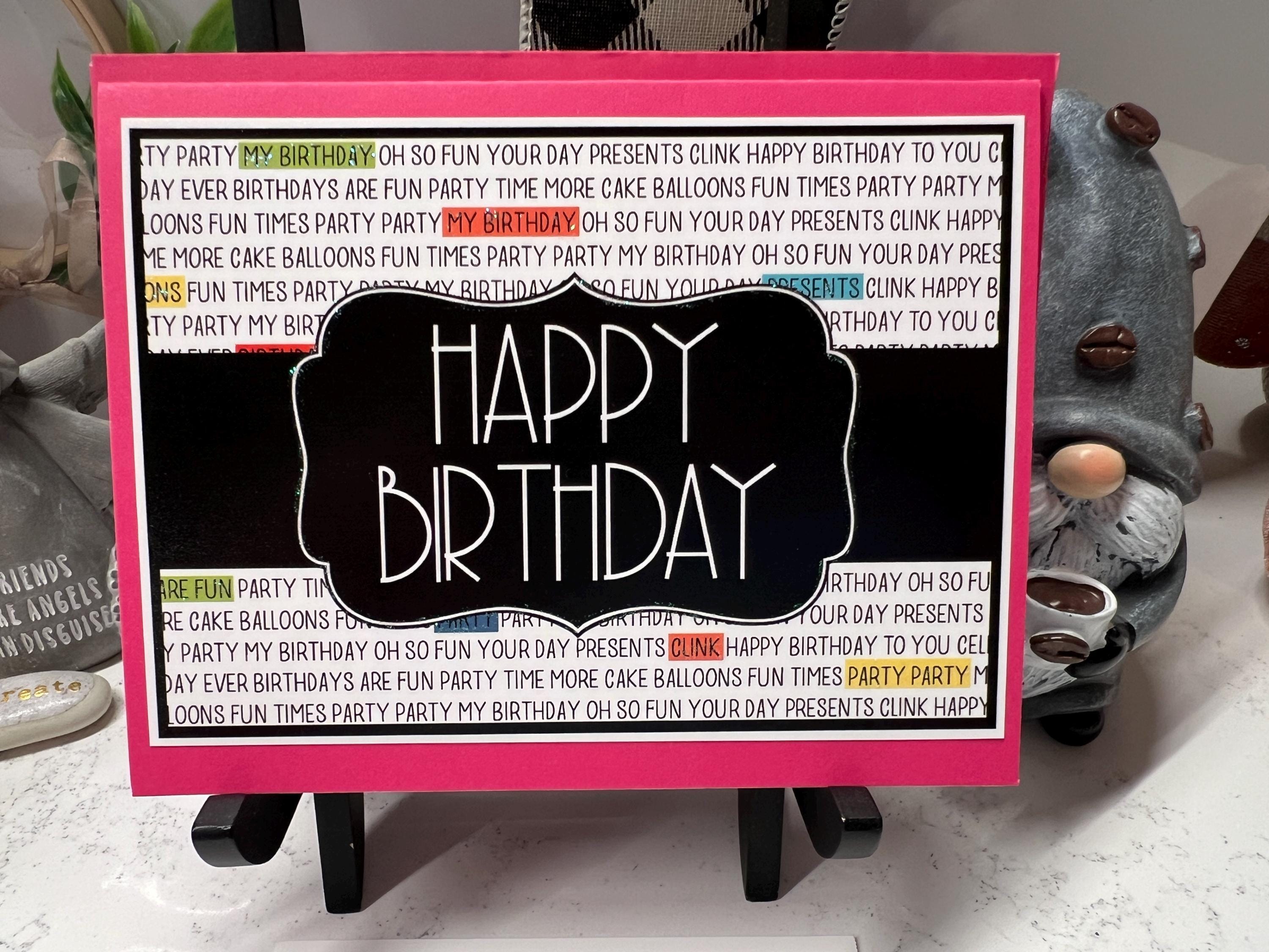 Happy Birthday Greeting Card Inside Blank Non-gender Specific - Etsy