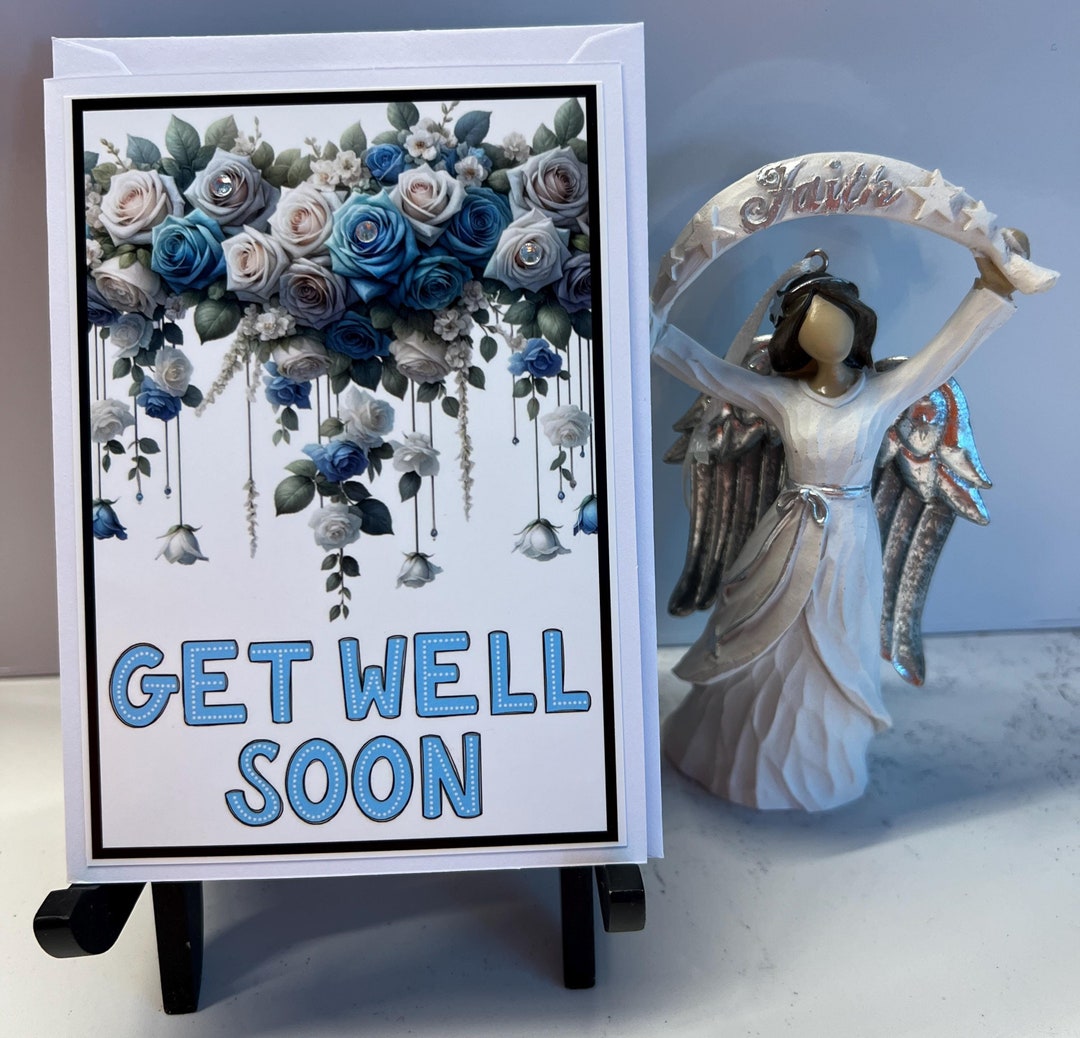 Get Well Soon (blank Inside) Greeting Card - Unique - Digitally ...