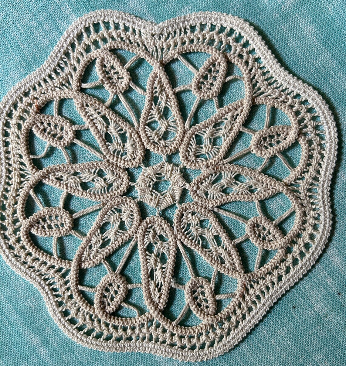 ECRU MACRAME Crochet Romanian Point Lace Doiley Applique - Etsy