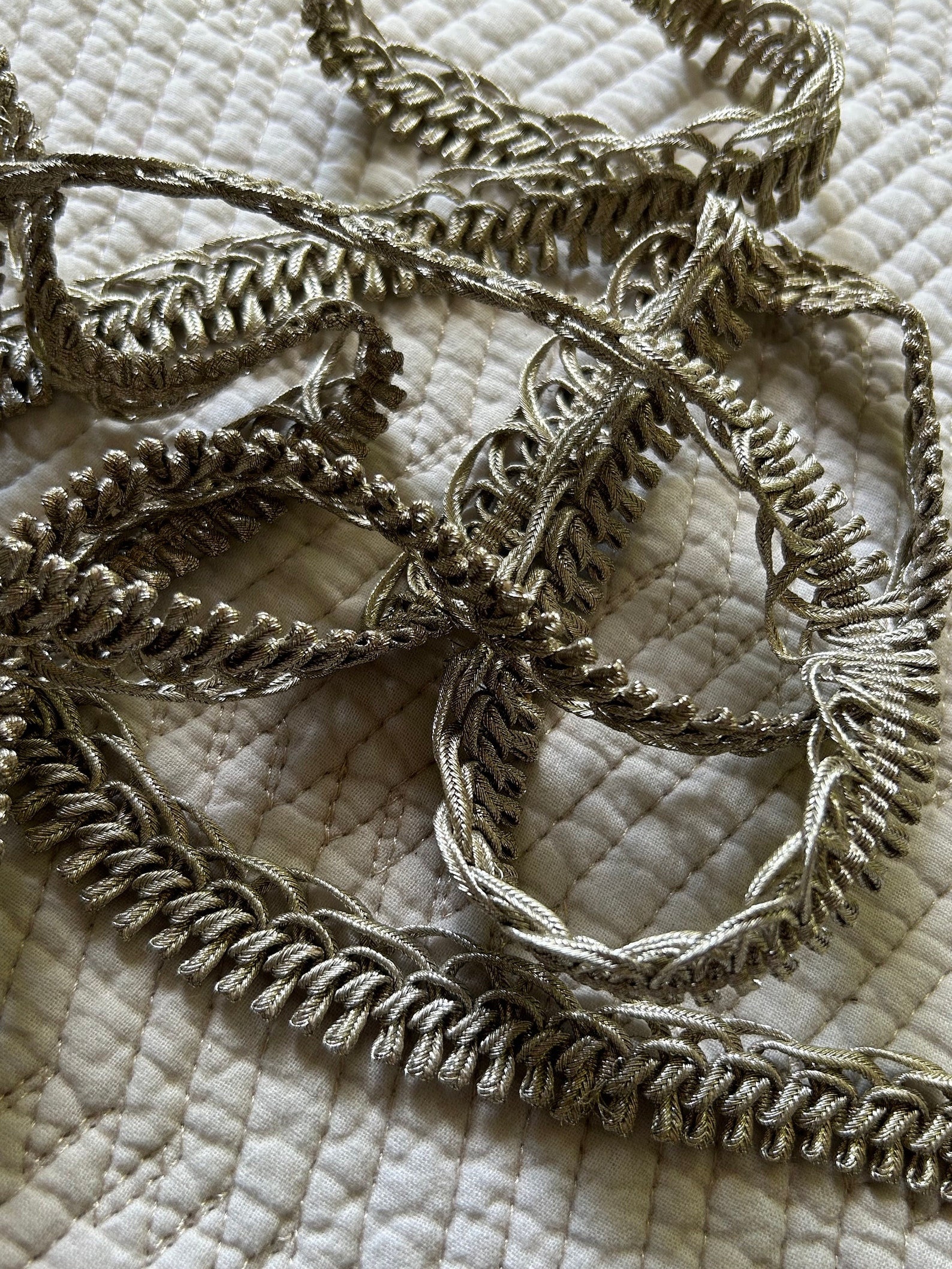 Vintage METALLIC SILVER GIMP Silver Scalloped Trim Clerical Adornment ...