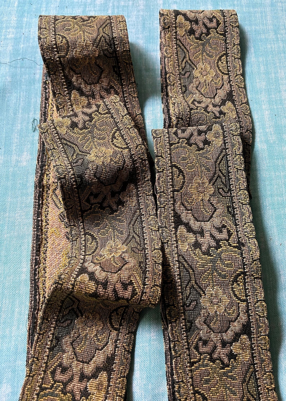 TWO Vintage TAPESTRY BANDS Matching Woven Borders Antique Textiles - Etsy