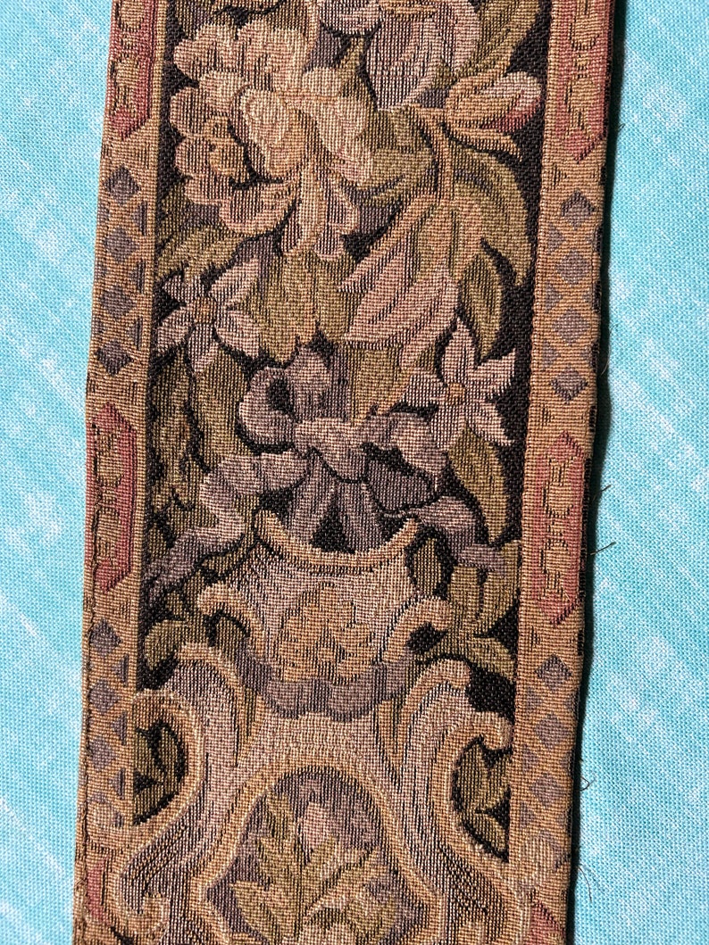 Two ANTIQUE TAPESTRY BANDS Vintage Curtain Drapery Borders - Etsy