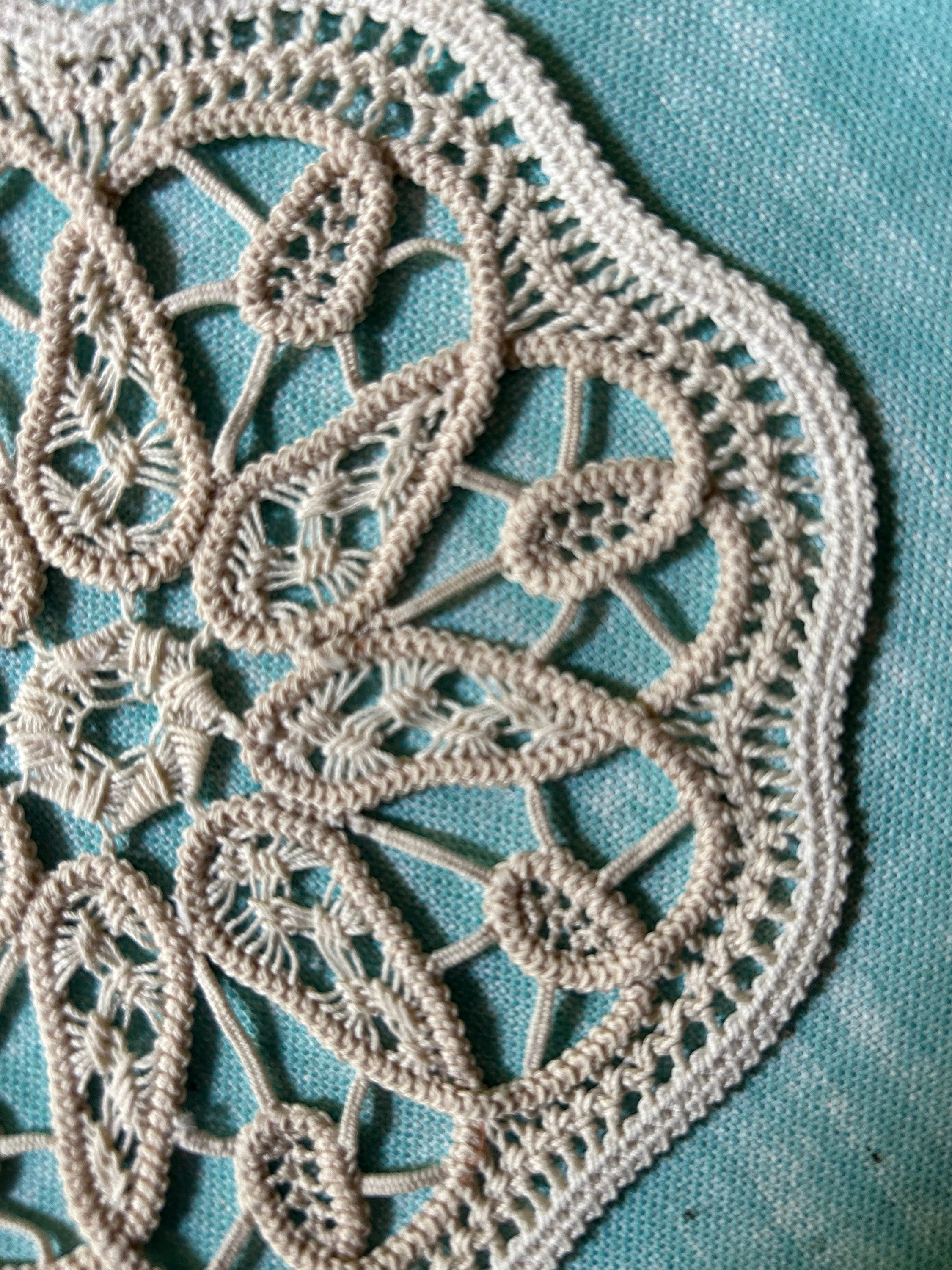 ECRU MACRAME Crochet Romanian Point Lace Doiley Applique - Etsy