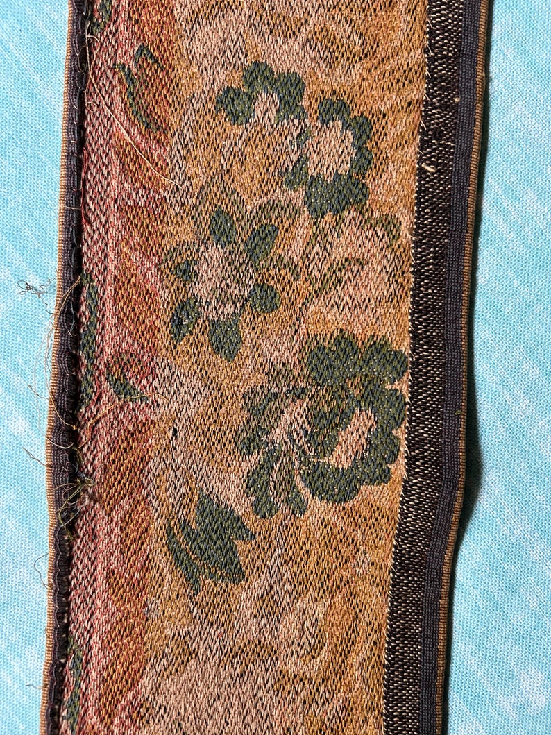 Two ANTIQUE TAPESTRY BANDS Vintage Curtain Drapery Borders - Etsy