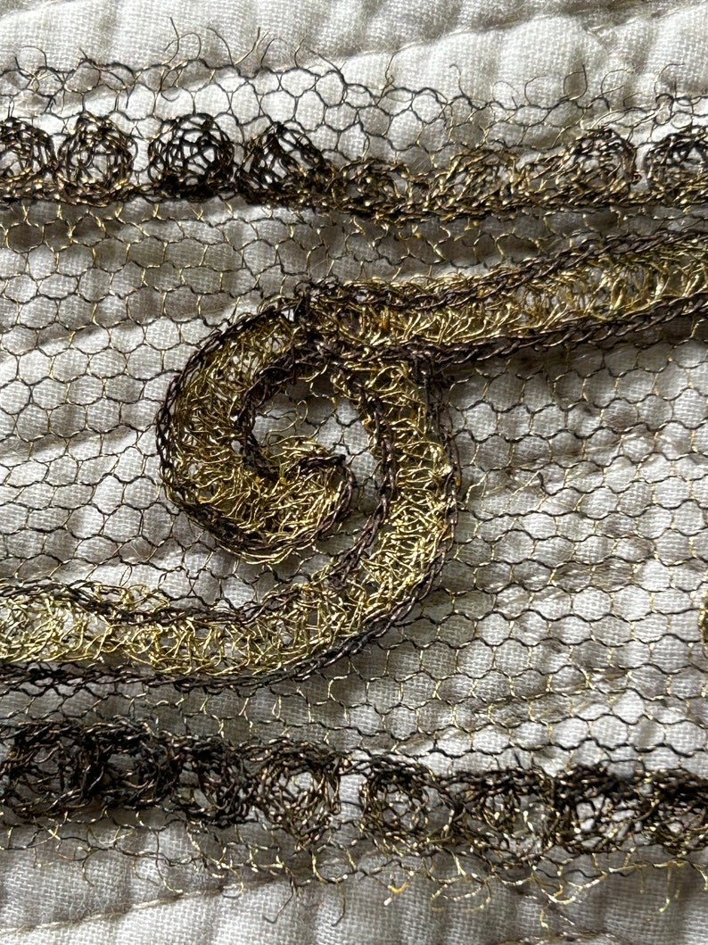 Antique GOLD MESH RIBBON Antique Gold Net Band Metallic Gold Border ...