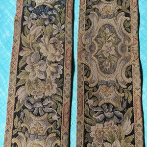 Two ANTIQUE TAPESTRY BANDS Vintage Curtain Drapery Borders - Etsy