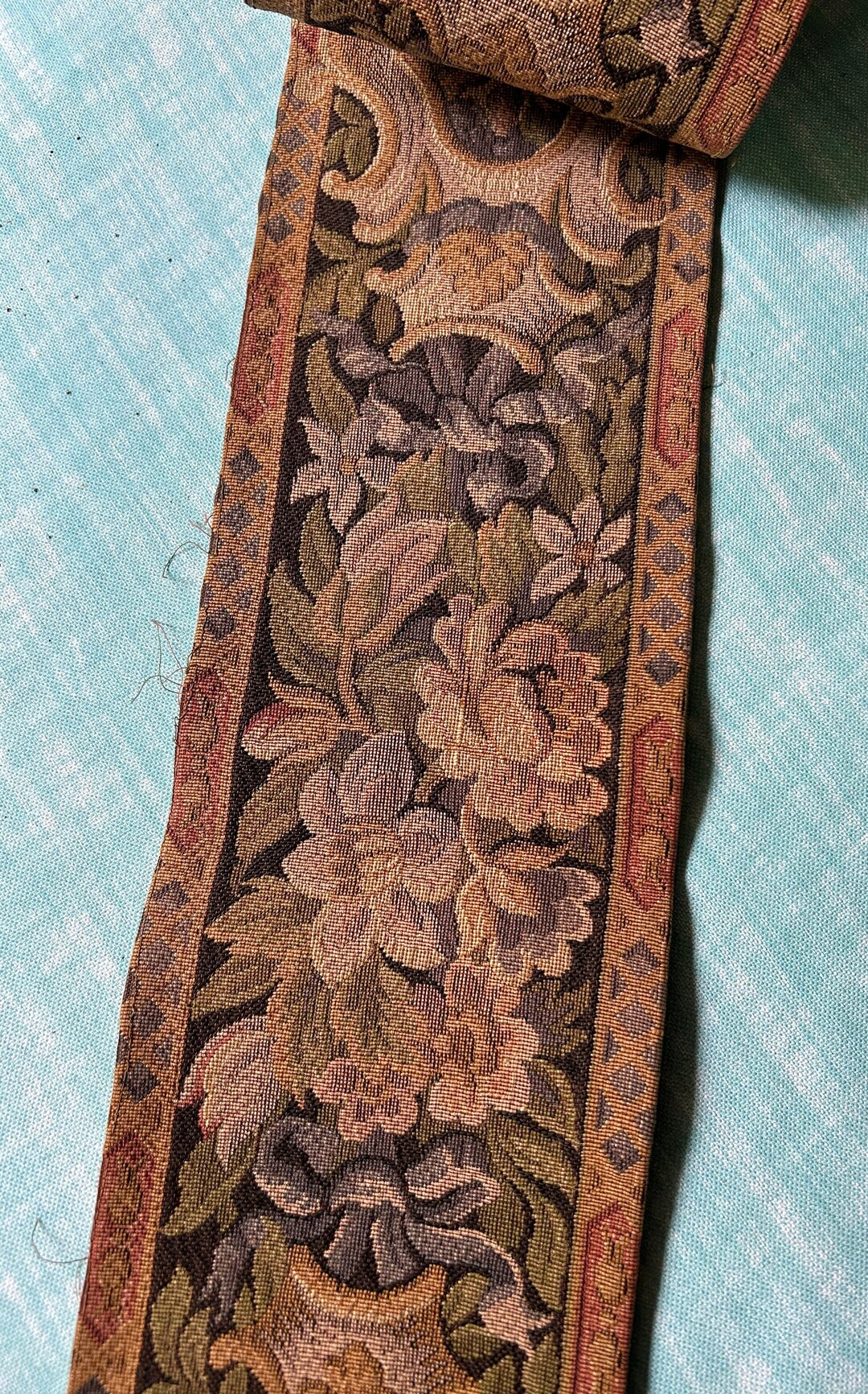 Two ANTIQUE TAPESTRY BANDS Vintage Curtain Drapery Borders - Etsy