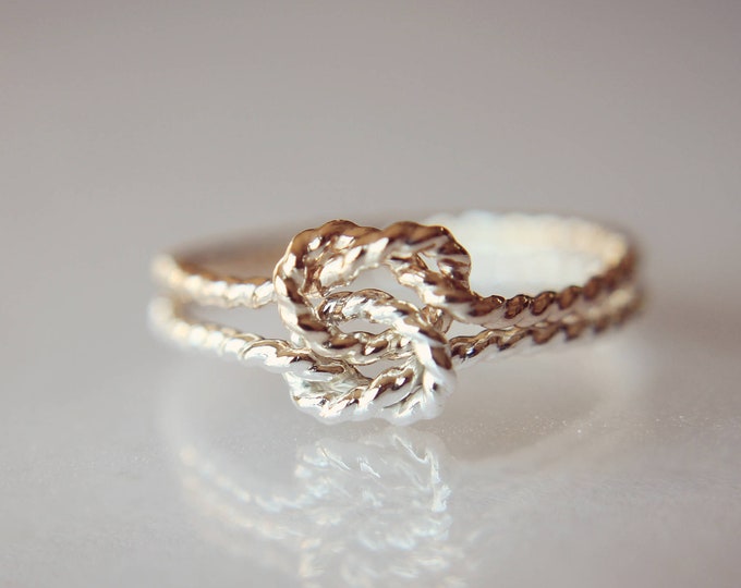 Double Rope Knot Ring, Knot Rings, Minimalist Love Rings, Tie the Knot ...