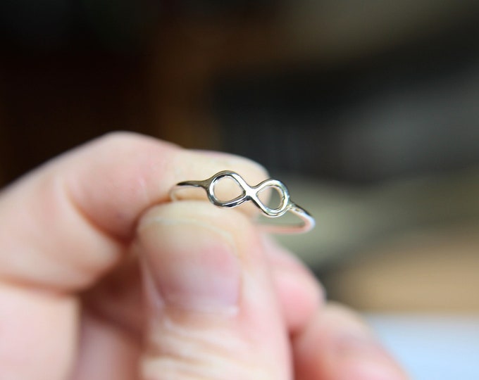Minimalist Infinity Ring, Forever Ring, Stacking Ring, Inifinity Ring ...
